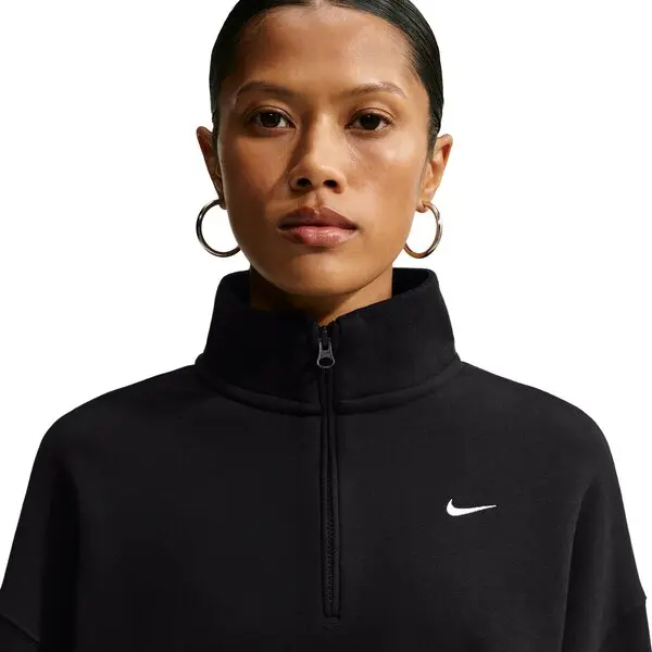 Nike Studio Fleece 1/4-zip Cropped Top