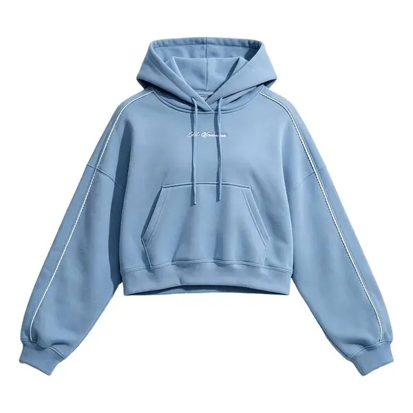 Nike Studio Fleece Medium Weight Graphic Pack Cropped Hoodie 'work Blue Sail