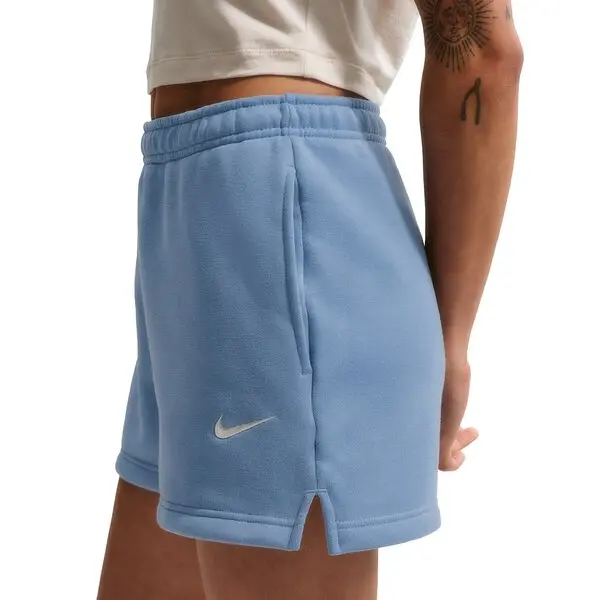 Nike Studio Fleece Medium Mid-rise Shorts 'work Blue Sail