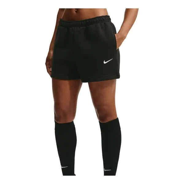 Nike Studio Fleece Medium Mid-rise Shorts 'total Black Sail