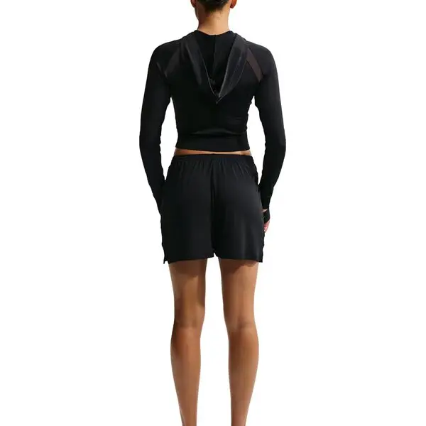 Nike X Skims Stretch Nylon Cropped Hoodie - Obsidian/igneous