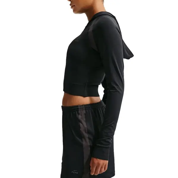 Nike X Skims Stretch Nylon Cropped Hoodie - Obsidian/igneous