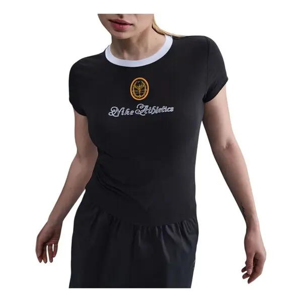 Nike Chill Knit Slim Cropped T-shirt - Black/white/white