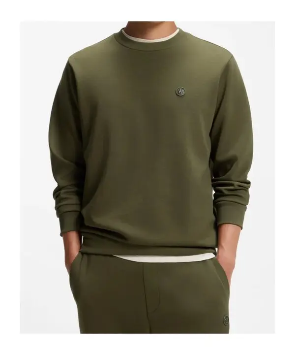 Hugo Boss Cotton-blend Sweatshirt With Double B Monogram