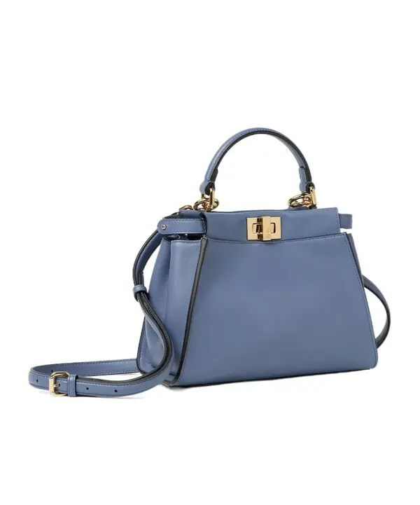 Fendi Turn-lock Top Handle Shoulder Bag - Light Indigo