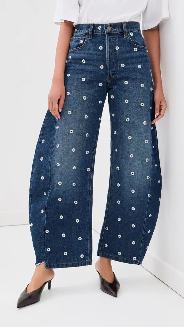A.W.A.K.E. Mode Studded Wide-leg Jeans