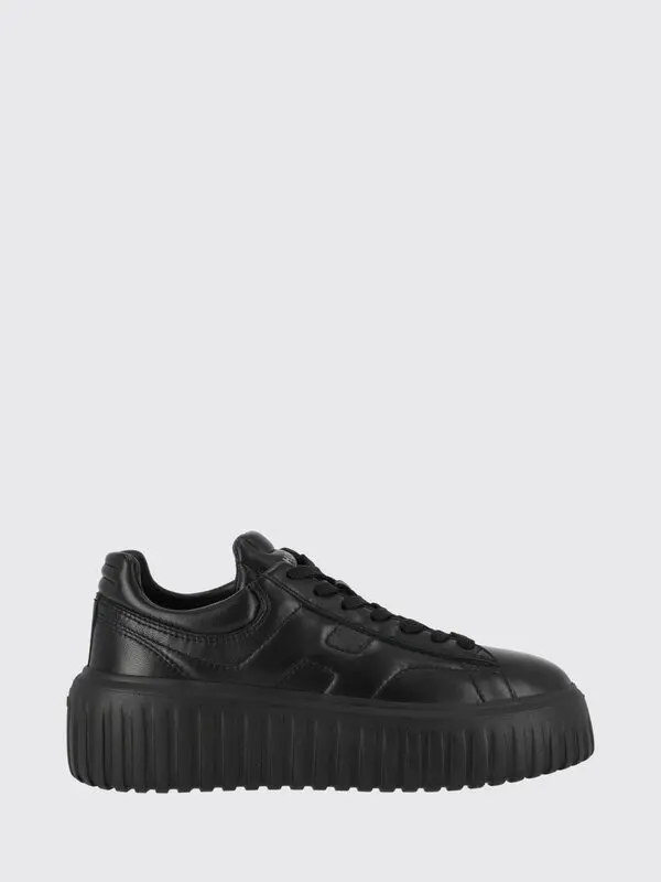 Hogan H-stripes Smooth Calfskin Platform Trainers - Black 1