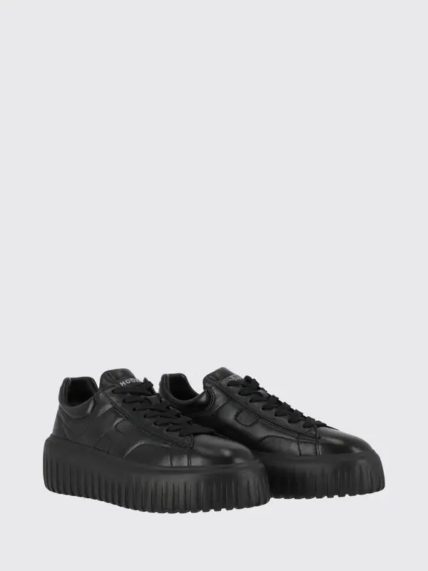 Hogan H-stripes Smooth Calfskin Platform Trainers - Black 1