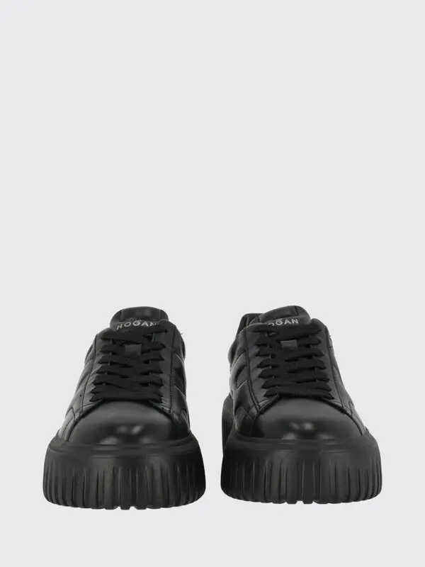 Hogan H-stripes Smooth Calfskin Platform Trainers - Black 1