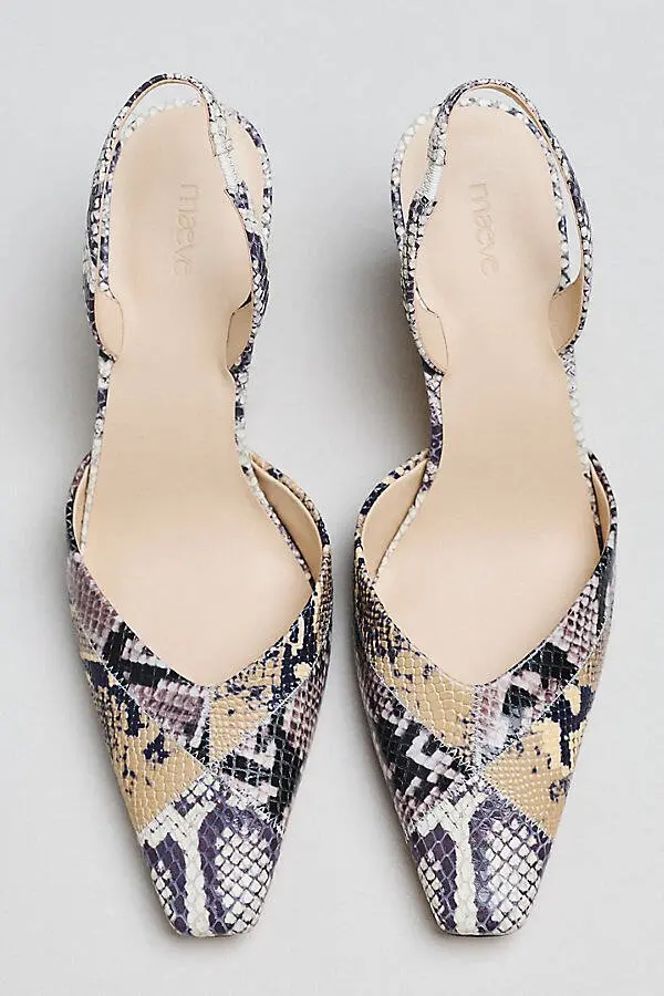 Maeve Square-toe Slgback Leather Heels