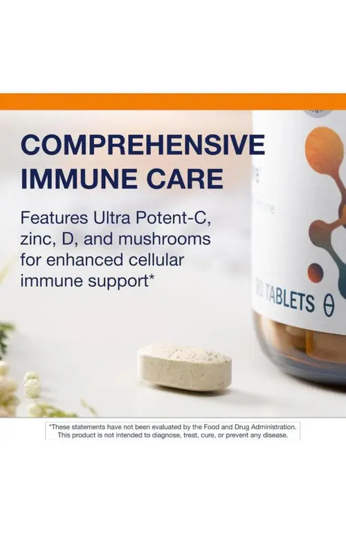METAGENICS Immucore Immune Support Vitamin C D3 Zinc Selenium Mushroom Extract 90 Tablets