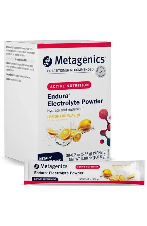 METAGENICS Endura Electrolyte Balance Hydration Powder Lemonade 30 Packets - None