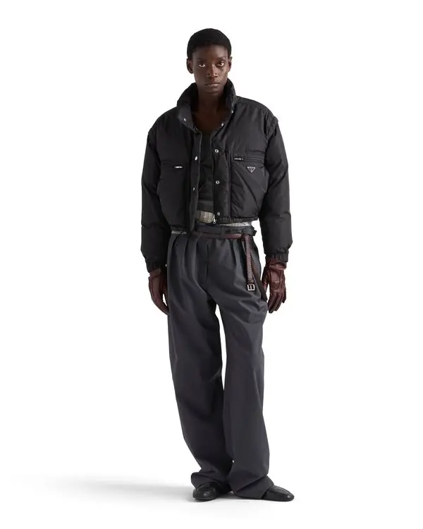 Prada Lightweight Re-nylon Cropped Down Jacket