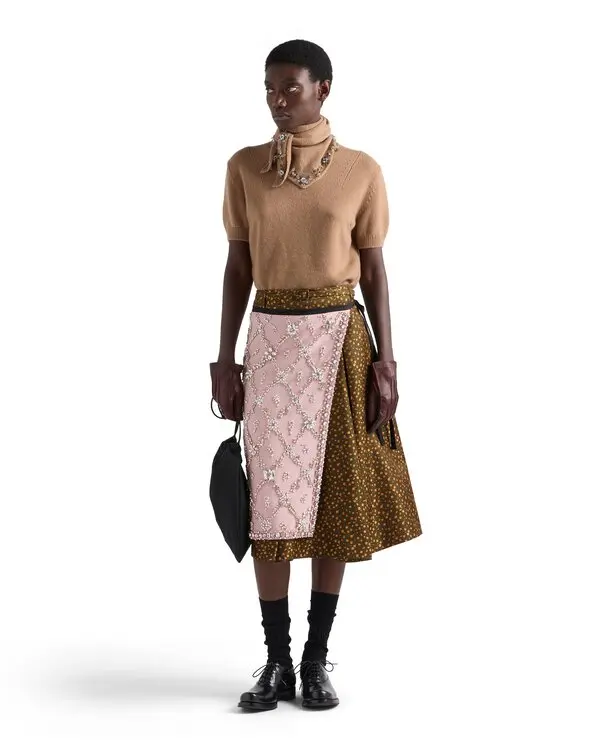 Prada Jacquard Duchesse Skirt - Green