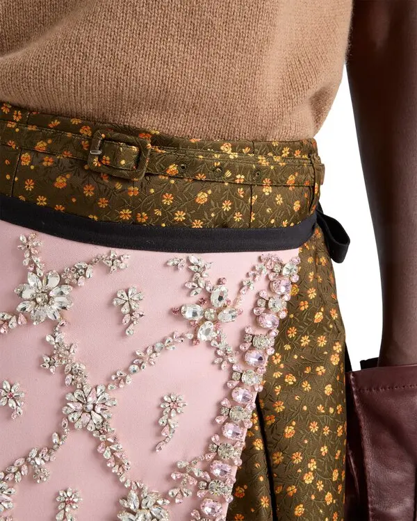 Prada Jacquard Duchesse Skirt - Green