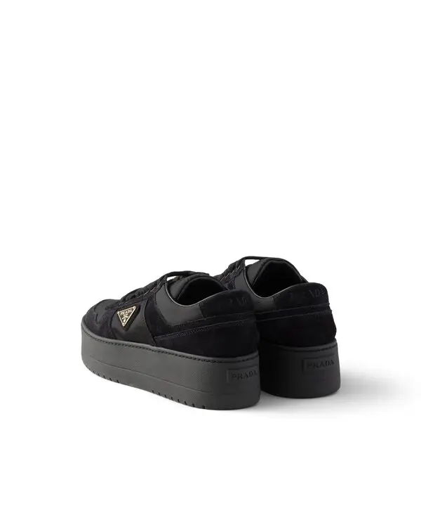 Prada Downtown Bold Re-nylon And Suede Sneakers