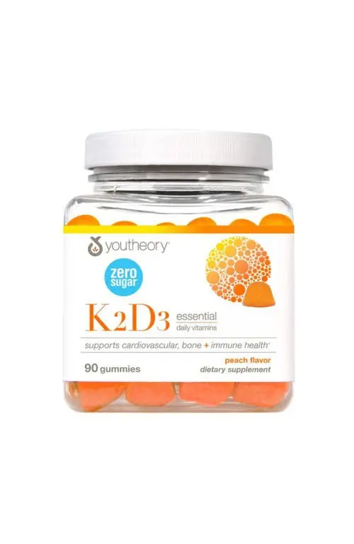 YOUTHEORY K2d3 Immune Bone Heart Health Vitamin Supplement 90 Capsules - None