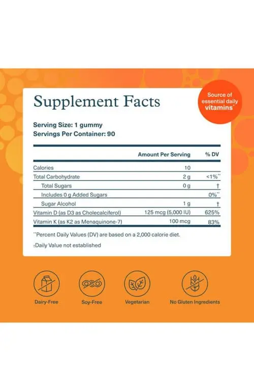 YOUTHEORY K2d3 Immune Bone Heart Health Vitamin Supplement 90 Capsules