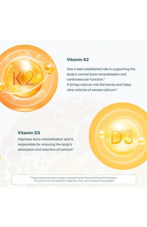 YOUTHEORY K2d3 Immune Bone Heart Health Vitamin Supplement 90 Capsules