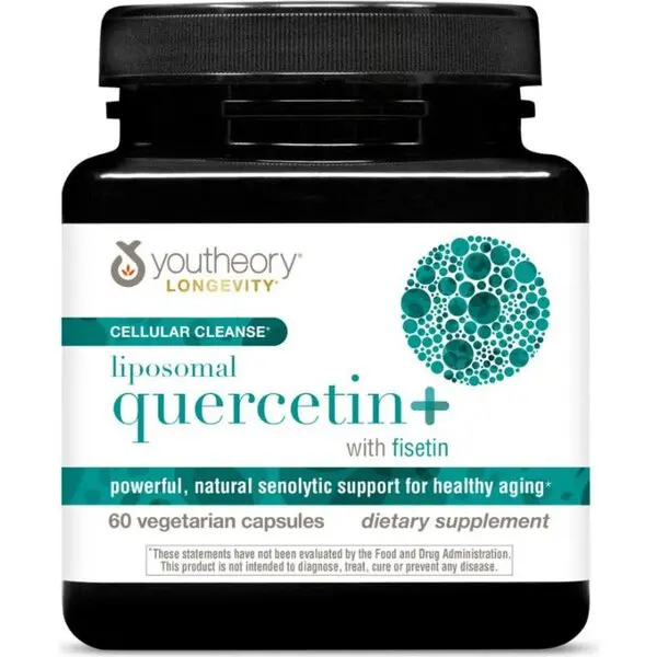 YOUTHEORY Longevity Liposomal Quercetin Fisetin Capsules 60 Vegetarian Capsules