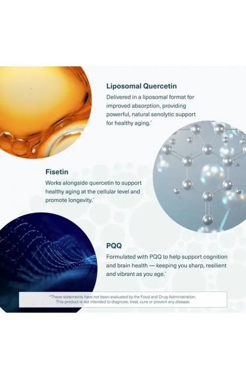 YOUTHEORY Longevity Liposomal Quercetin Fisetin Capsules 60 Vegetarian Capsules