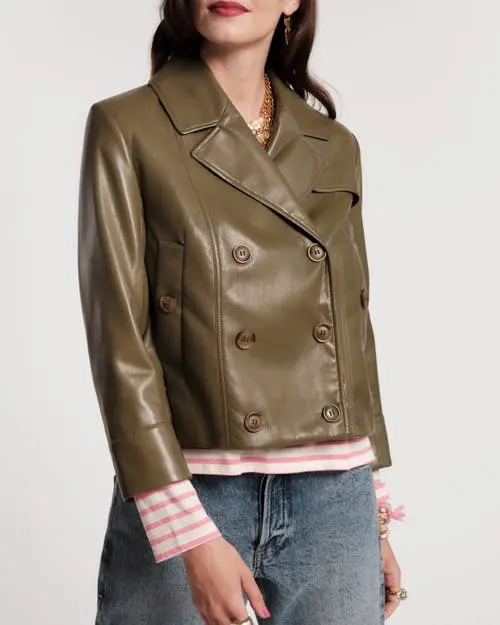 FRANCES VALENTINE Moto Jacket Faux Leather
