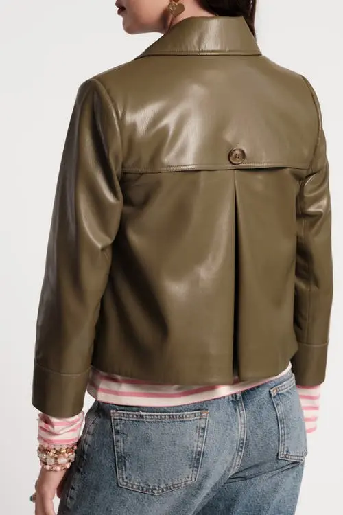 FRANCES VALENTINE Faux Leather Moto Jacket