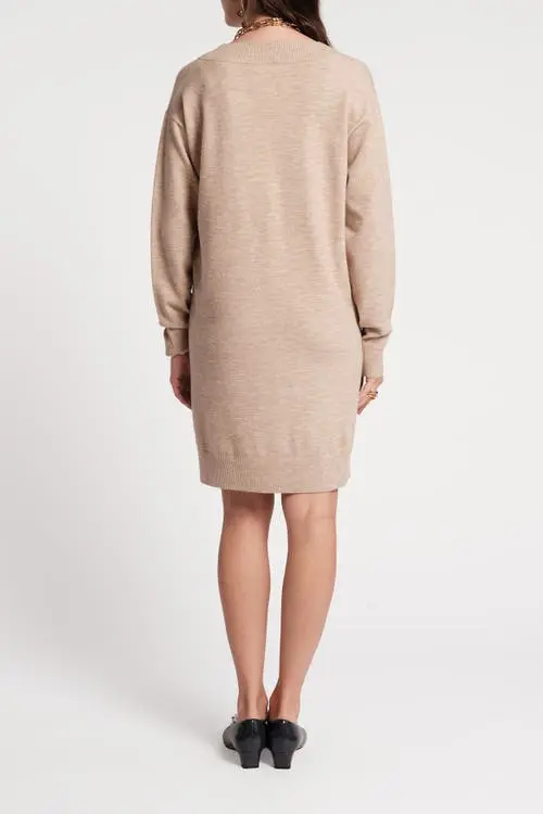 FRANCES VALENTINE Skye V-neck Floral Dress - Camel/navy