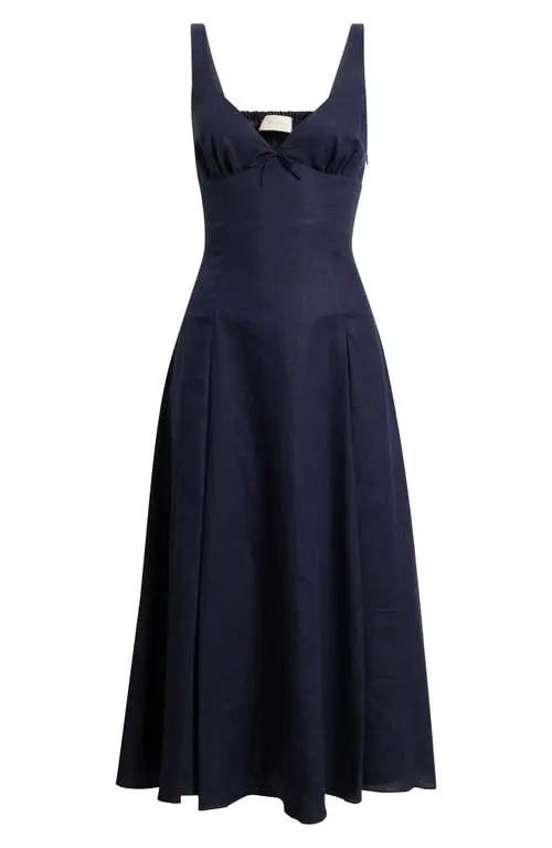 Faithfull The Brand Adalee Linen Midi Dress
