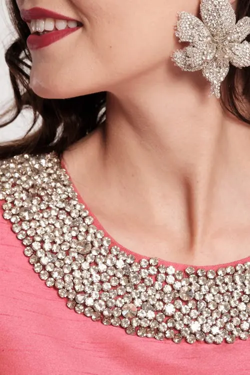 FRANCES VALENTINE Embellished Collar Shift Dress