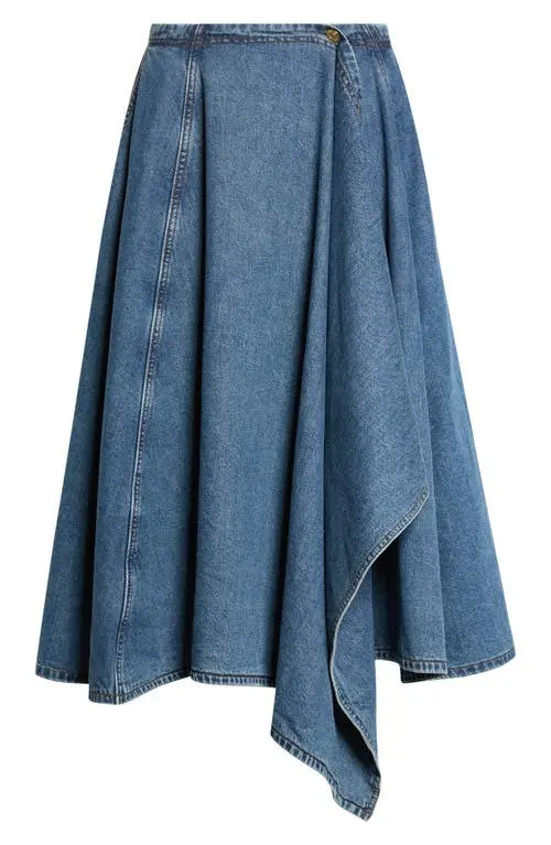 EENK Side Drape Banded Midi Skirt