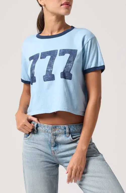 Spiritual Gangster Good Karma 777 Graphic Cropped T-shirt - Blue Mist