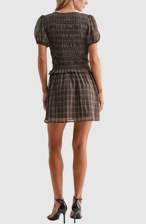 ALL IN FAVOR Puff Sleeve Smocked Minidress