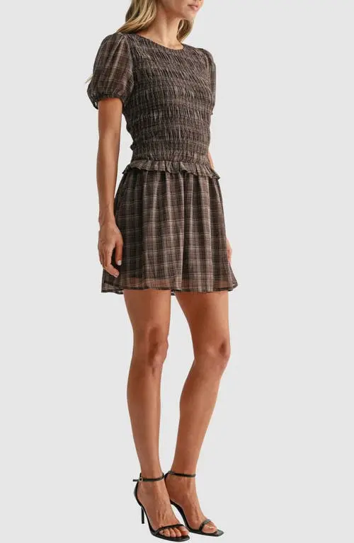 ALL IN FAVOR Puff Sleeve Smocked Minidress