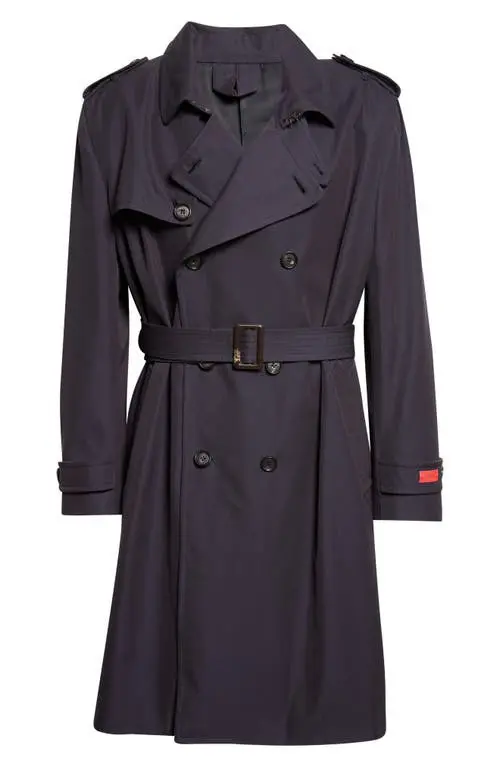 Isaia Cotton & Silk Double Breasted Trench Coat
