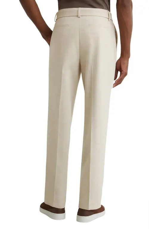 REISS Peshi Belted Trousers - Stone