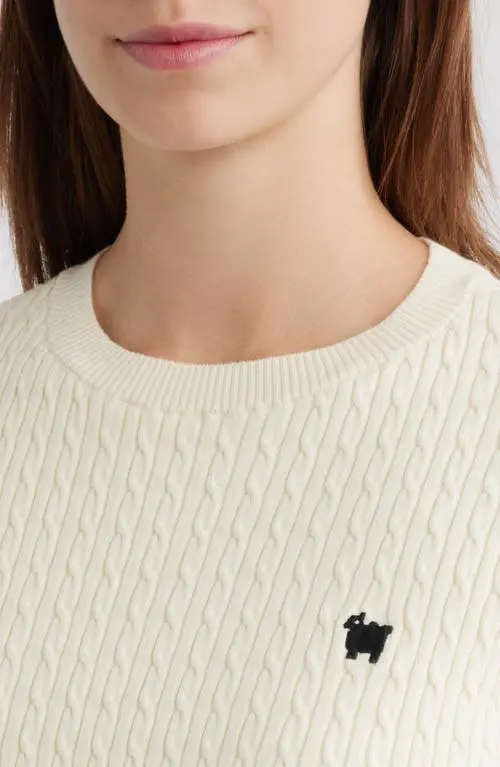 ROWING BLAZERS Sheep Cotton Cable Knit Sweater - Ivory