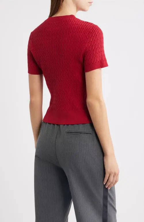 ROWING BLAZERS Sheep Cotton Cable Sweater - Red