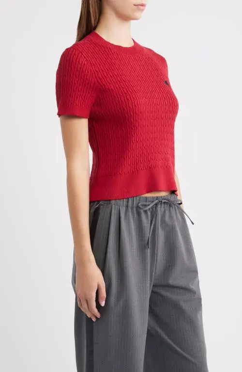 ROWING BLAZERS Sheep Cotton Cable Sweater - Red