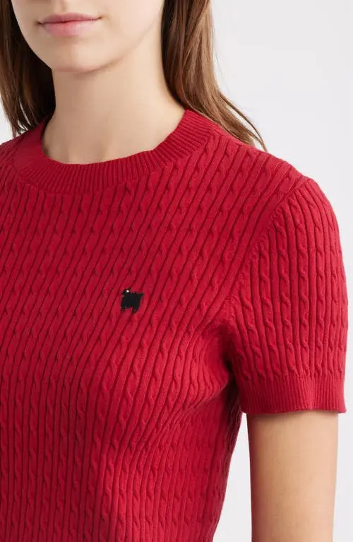 ROWING BLAZERS Sheep Cotton Cable Sweater - Red