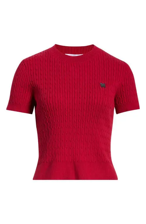 ROWING BLAZERS Sheep Cotton Cable Sweater - Red