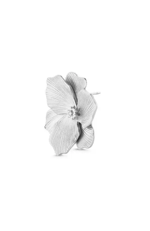 DPT ANTWERP Jasmine Diamond Studs | 14 Natural Diamonds | 925 Sterling | Earrings | Pin | Rhodium Plated - Silver