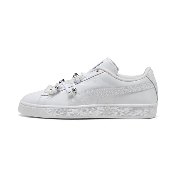 PUMA Suede Bloom Patent Lace-up Sneakers - White
