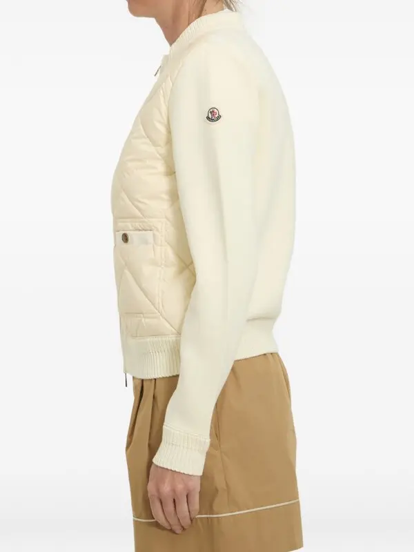 Moncler Wool And Nylon Padded Cardigan - Multicolor