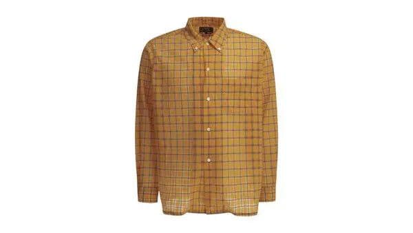BEAMS Open Bd Nylon Airy Plaid Casual Shirt