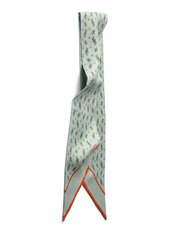 Prada Printed Silk Twill Skinny Scarf