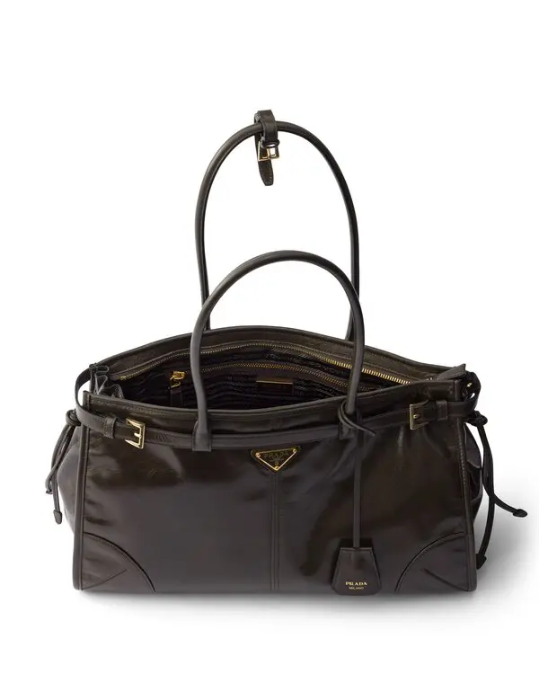 Prada Bonnie Large Leather Handbag - Green