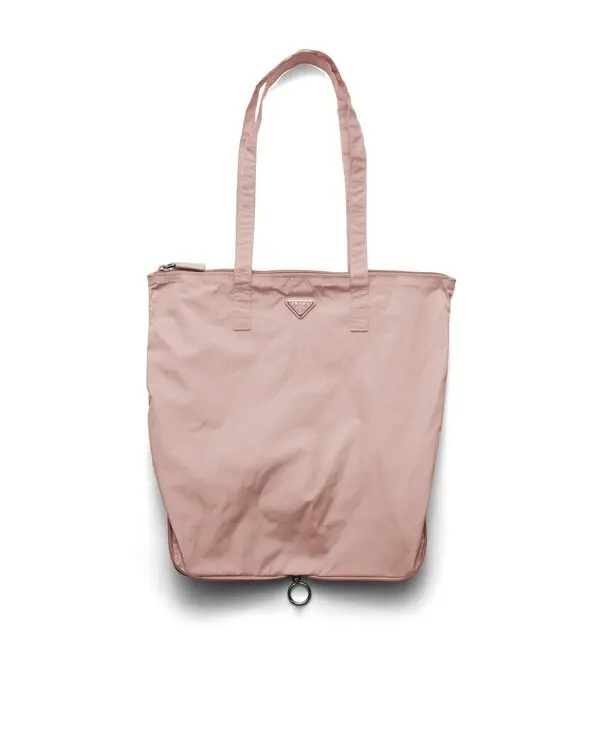 Prada Saffiano Leather Pendant With Re-nylon Tote Bag