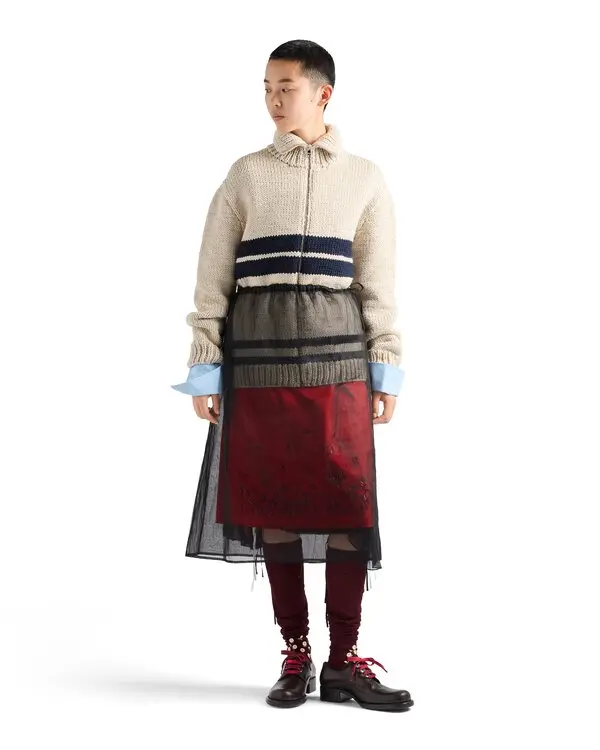 Prada Wool Zipper Cardigan