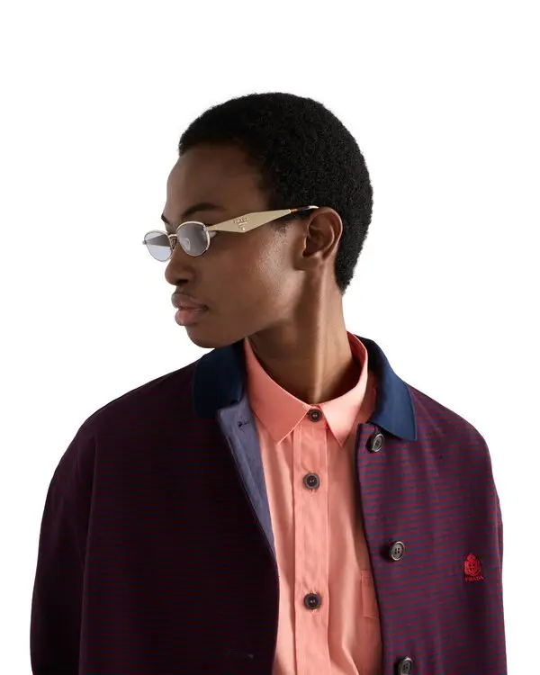 Prada Metal Frame Sunglasses With Logo